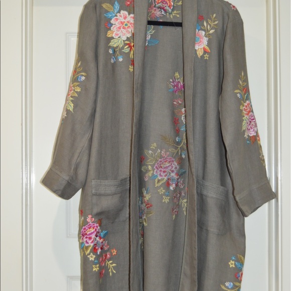 Johnny Was | Jackets & Coats | Johnny Was Embroidered Linen Dustercoat ...